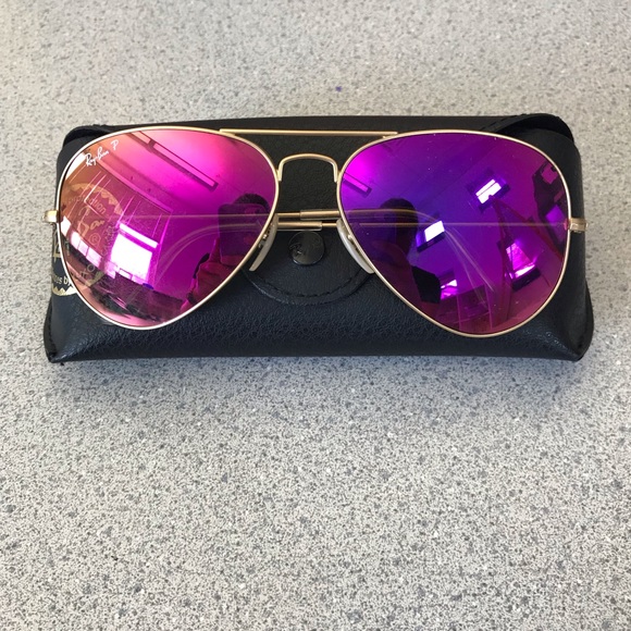 Ray-Ban | Accessories | Pink Mirror Rayban Aviator | Poshmark